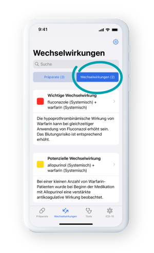 Checker für Wechselwirkungen von Medikamenten